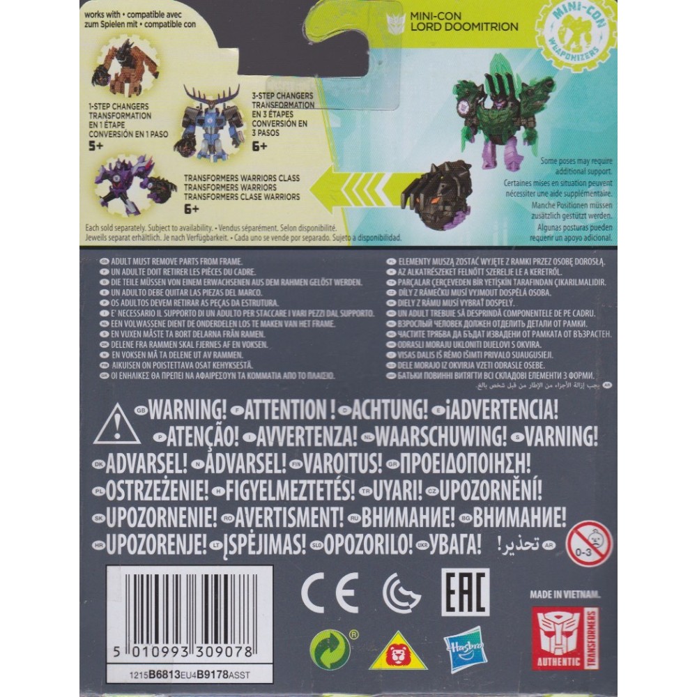 TRANSFORMERS ACTION FIGURE 2,5" - 5 cm MINI CON WEAPONIZER LORD ...