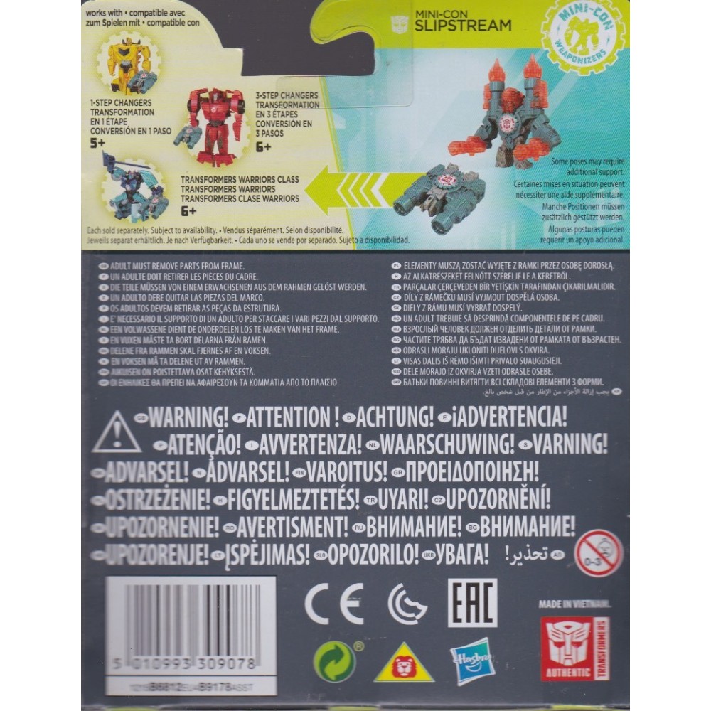 TRANSFORMERS ACTION FIGURE 2,5" - 5 cm MINI CON WEAPONIZER SLIPSTREAM ...