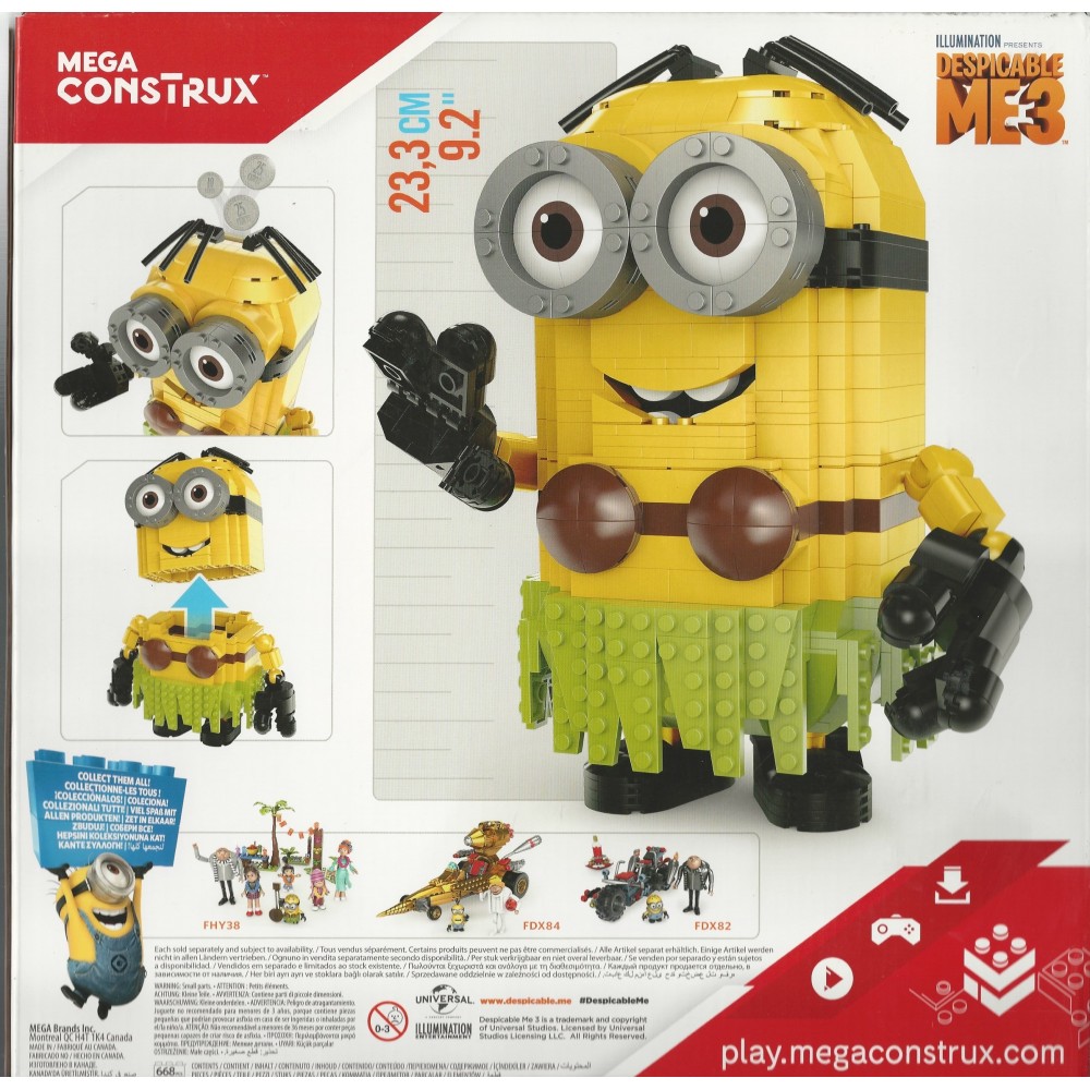 MEGA CONSTRUX DESPICABLE ME 3 LUAU DAVE BUILD A MINION FDX 85