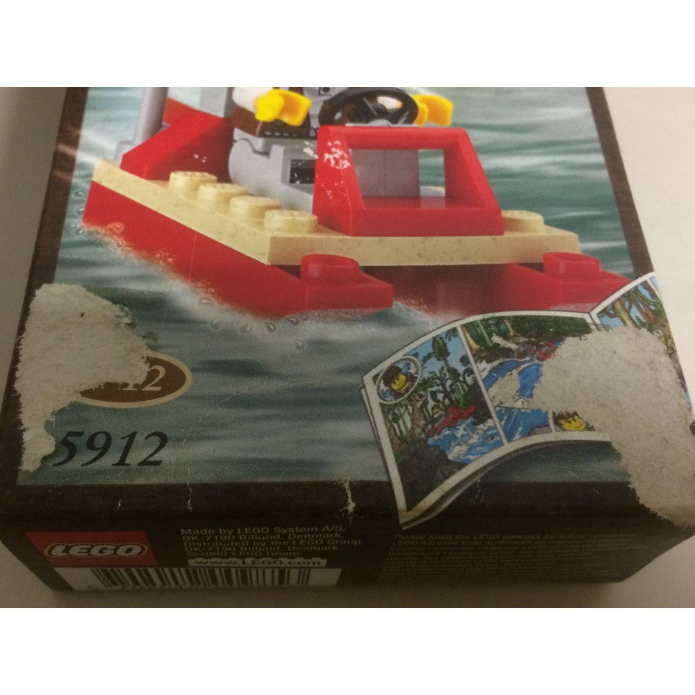 LEGO ADVENTURERS 5912 damaged box MIKE'S SWAMP BOAT WITH PTERODONT