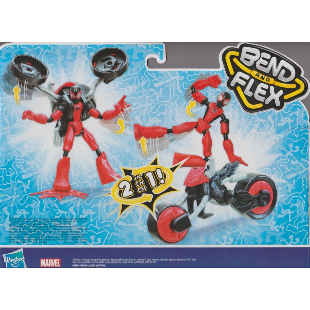 MARVEL AVENGERS BEND AND FLEX 2 IN 1 FLEX RIDER SPIDER MAN 6" ACTION ...