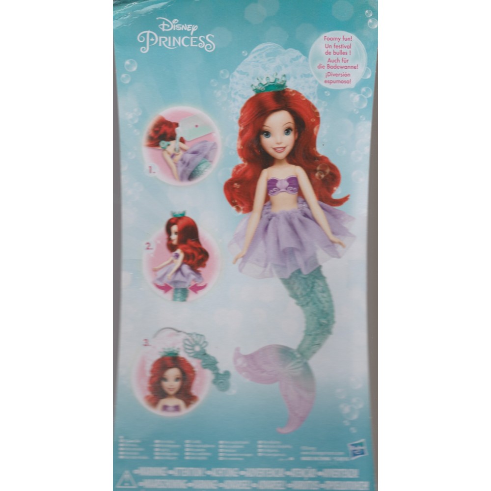 DISNEY PRINCESS BUBBLE TIARA ARIEL12" doll Hasbro B5303